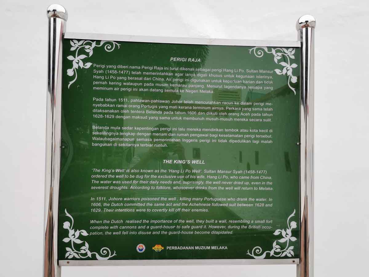 Poh San Teng Temple > Hang Li Po Well > Melaka Warrior Monument